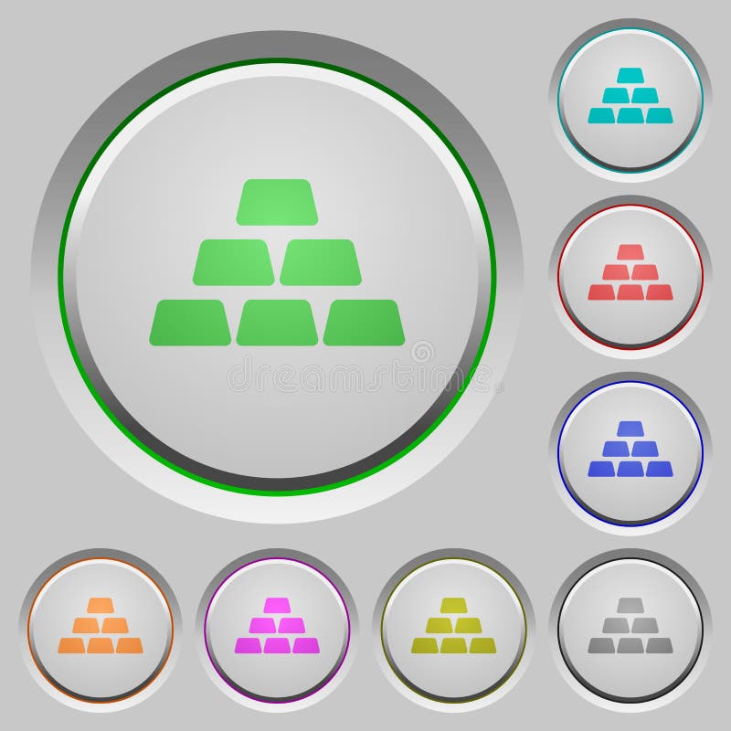 Stack of Gold Bars Push Buttons Stock Vector - Illustration of riches ...