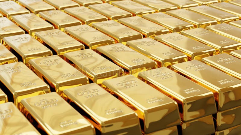 Stack of Gold Bars Showing, Showing Wealth and Richness Stock ...