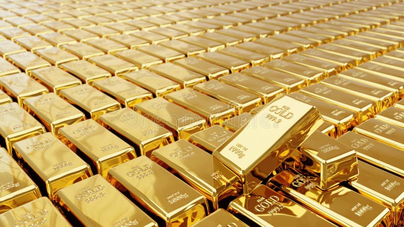 Stack of Gold Bars Showing, Showing Wealth and Richness Stock ...
