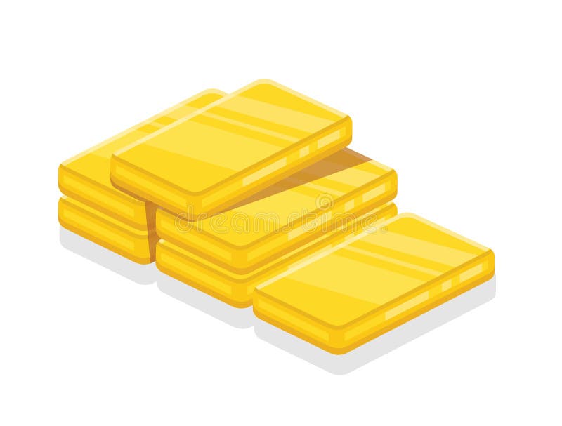 Stack of Gold Bars Vector Illustration Stock Vector - Illustration of ...