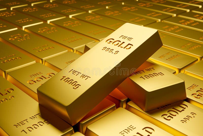 Stack of Gold Bars, Weight of Gold Bars 1000 Grams Concept of Success ...