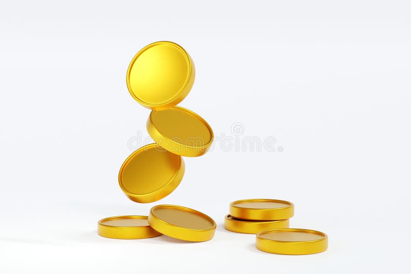 Stack of Gold Coin, Business and Financial Concept, 3D Rendering Stock Illustration ...