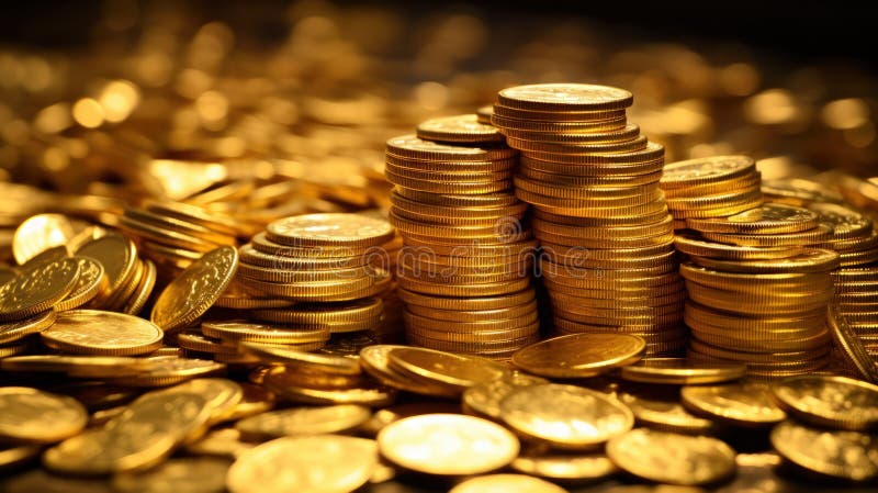A stack of gold coins stock illustration. Illustration of luxury ...