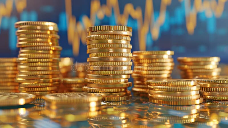 The Stack of Gold Coins.AI Generated Image Stock Image - Image of cash ...