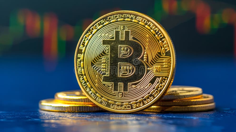 Stack of Gold Coins with a B on Them Stock Image - Image of trade ...