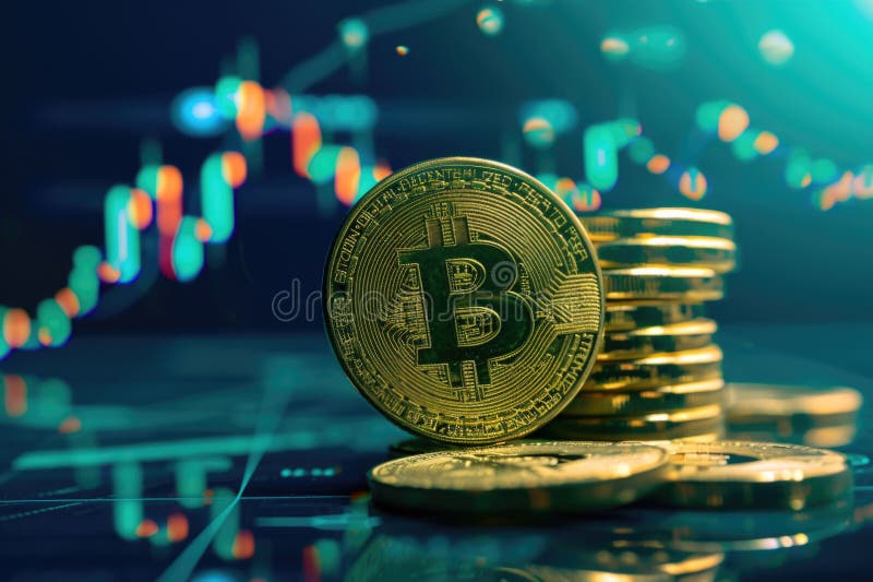 A Stack of Gold Coins with a B on Top Stock Photo - Image of ...