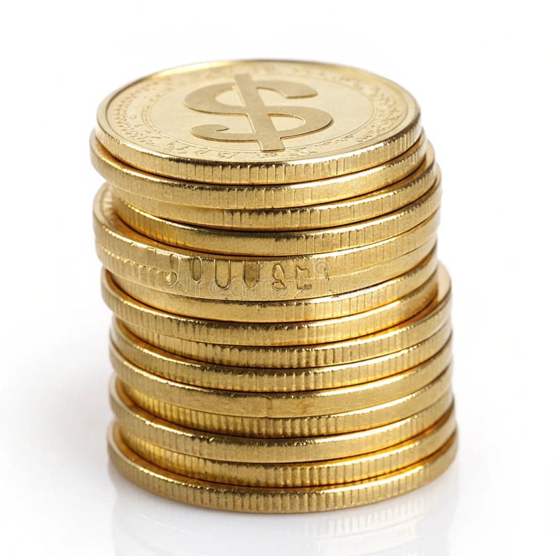 Stack of Gold Coins with Dollar Sign Stock Illustration - Illustration ...