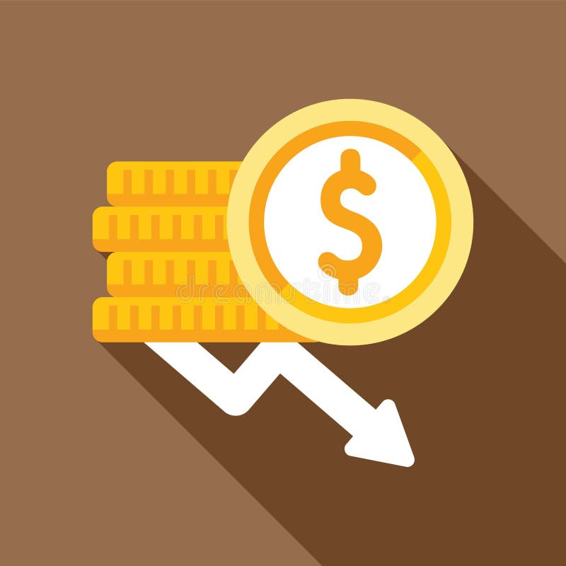 Dollar Currency Decreasing Downward Trend with Coins Stack Stock ... Dollar Currency Decreasing Downward Trend with Coins Stack Stock ...