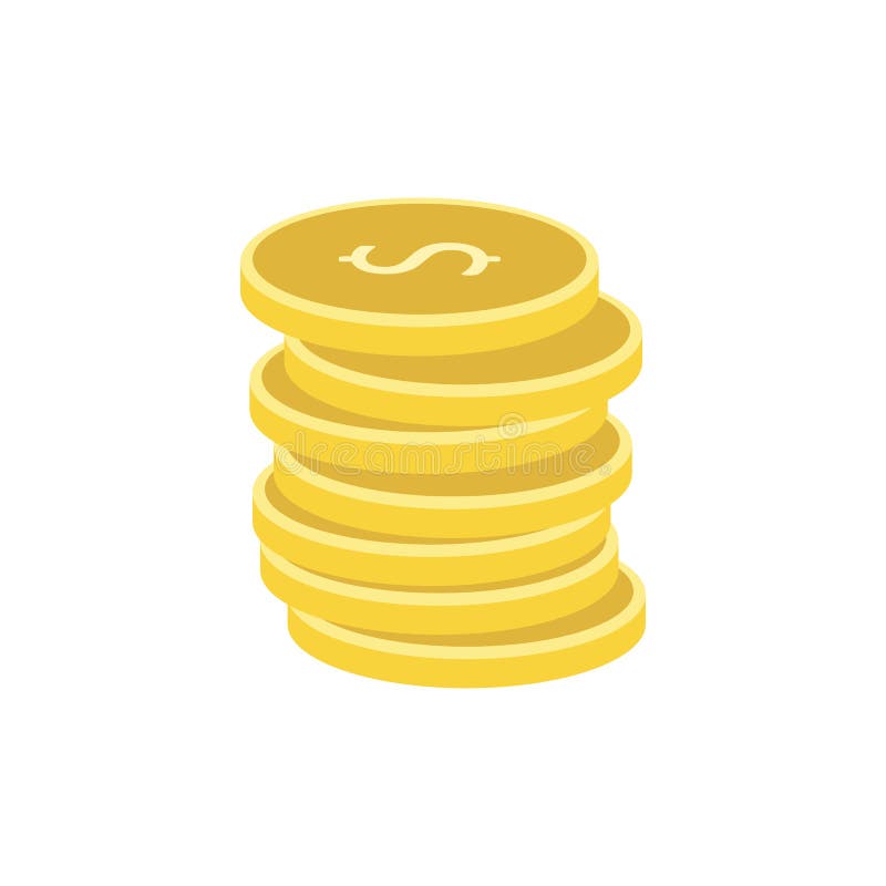 Stack of Gold Coins Flat Icon Stock Vector - Illustration of coin ...