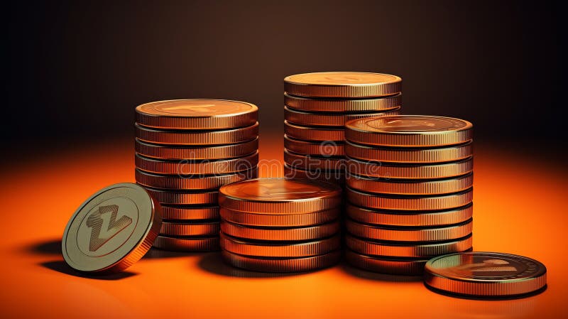 Stack of Gold Coins on a Gradient Background. Generative AI Stock Image ...