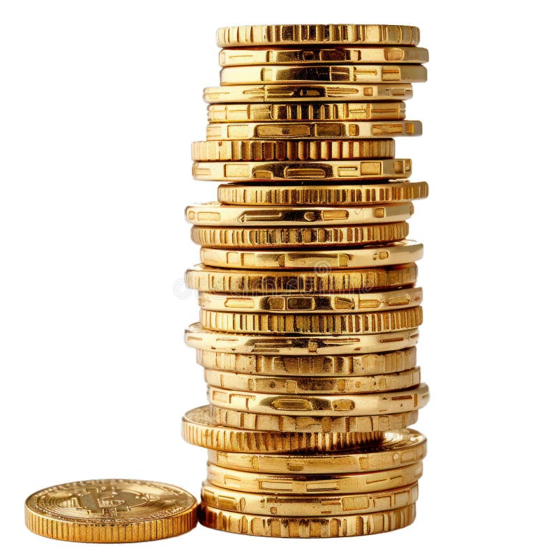 Stack of Gold Coins Growing Higher with Each Deposit Stock Photo ...