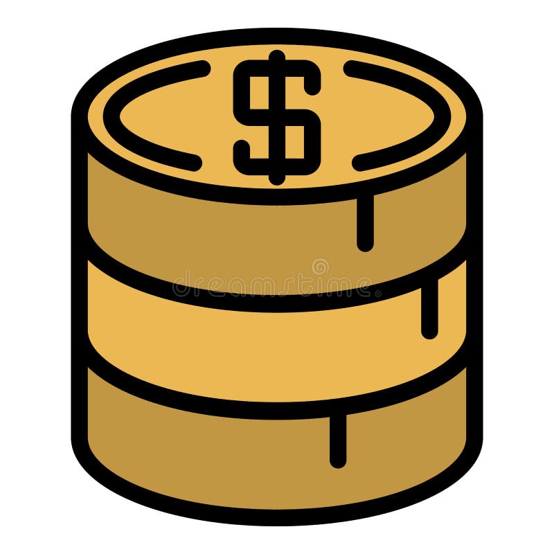 Stack of Gold Coins Icon Color Outline Vector Stock Vector ...