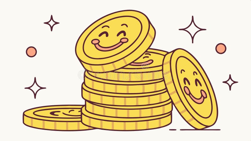 Stack of Gold Coins Illustration, Finance, Wealth, and Monetary Symbols ...