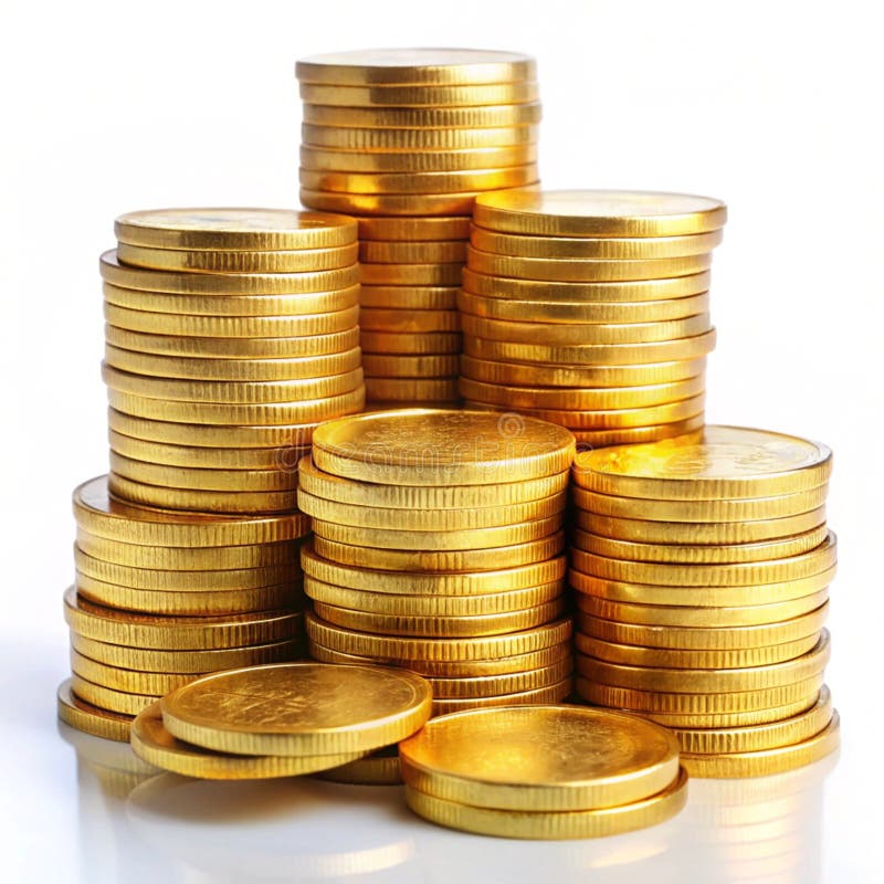 Stack of gold coins stock illustration. Illustration of economy - 362349431
