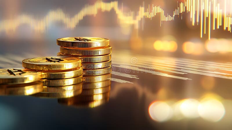 A Stack of Gold Coins with the Letters B and X on Them Stock ...