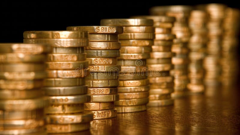 A stack of gold stock illustration. Illustration of dollar - 316265636