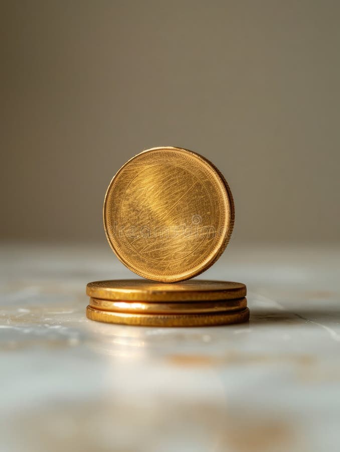 Stack Gold Coins One Coin Balanced Top Stock Photos - Free & Royalty ...