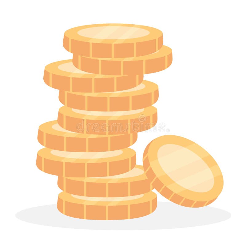 Stack of Gold Coins. Pile of Cash Stock Vector - Illustration of golden ...