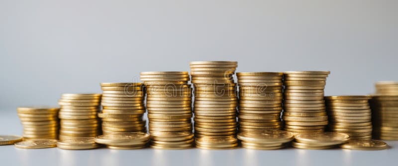 A Stack of Gold Coins Representing Financial Growth and Wealth ...