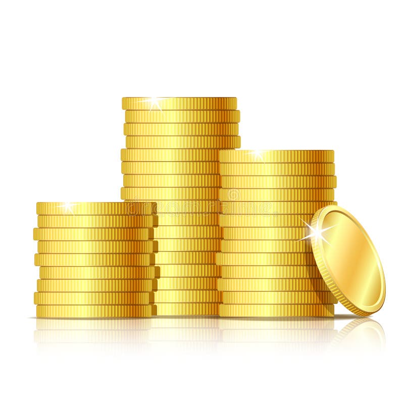 Stack of gold coins stock vector. Illustration of earning - 112494169