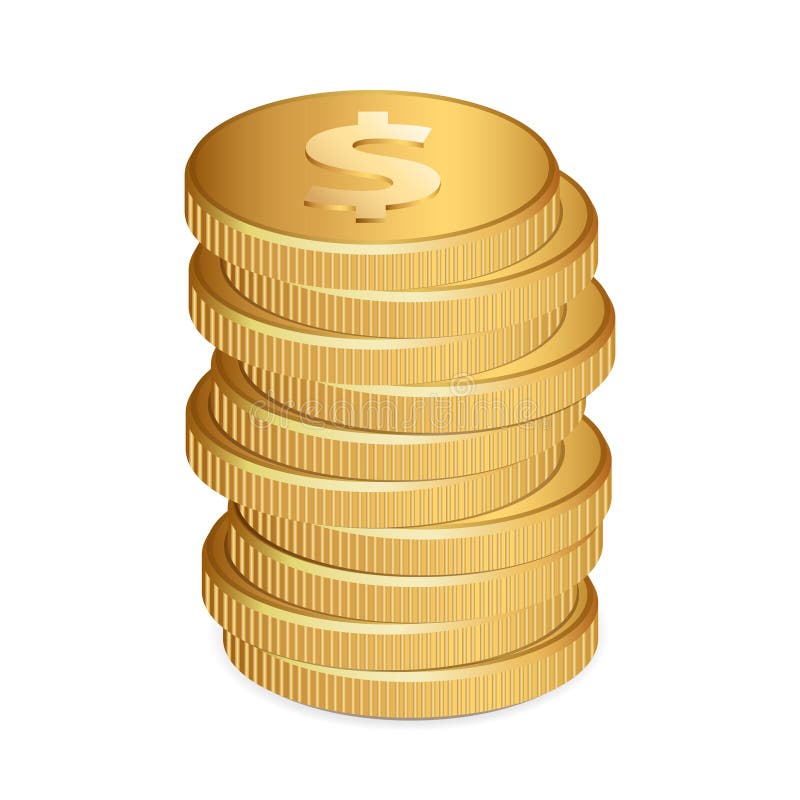 Stack of Gold Coins. Vector Image Isolated Stock Vector - Illustration ...