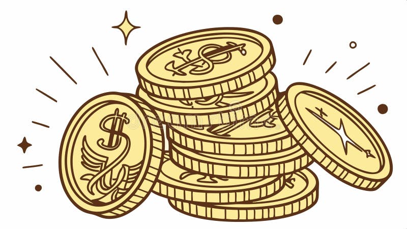 Stack of Gold Coins, Wealth Finance Vector Design Illustration ...
