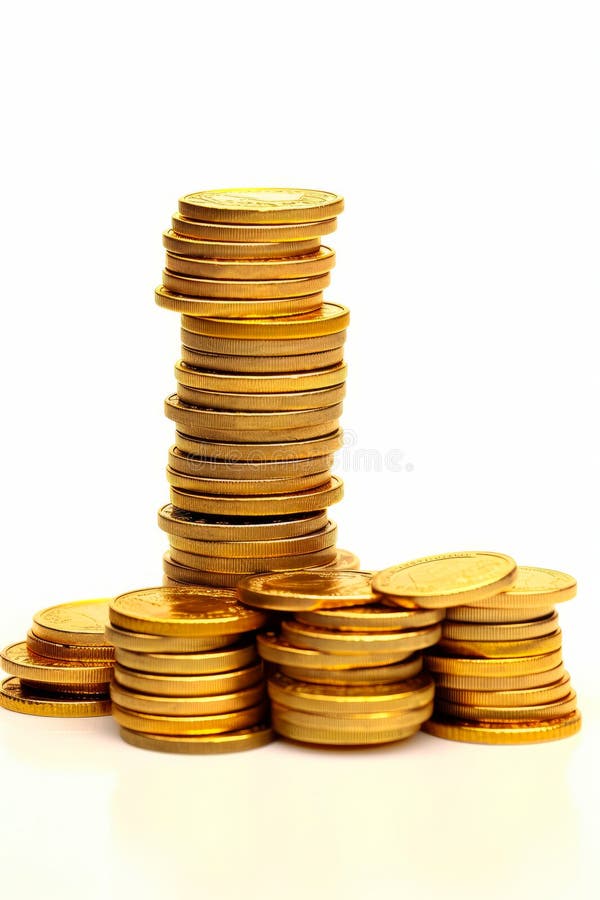 Stack of Gold Coins on White Background Photo by Getty Images ...