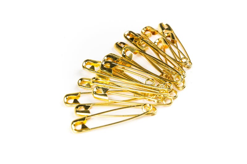 Stack of Gold Colored Safety Pins Stock Image - Image of tool, shiny ...