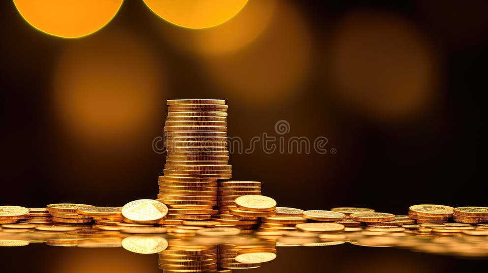 Stack gold gradation stock illustration. Illustration of shiny - 370477310