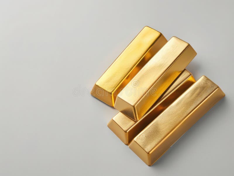 Stack of Gold Ingots on a Grey Surface, Suitable for Banking and Luxury ...