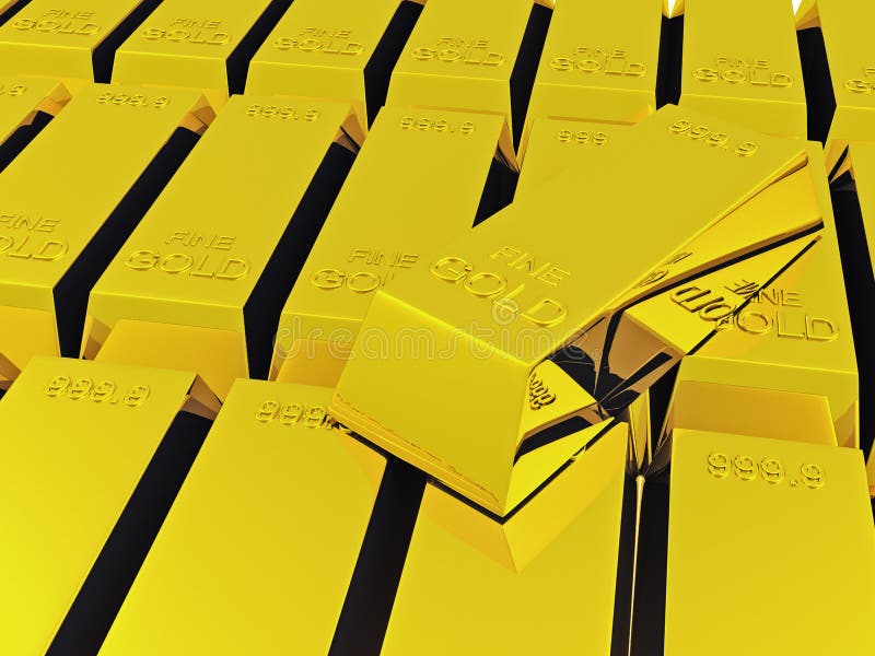 Stack of gold ingots stock illustration. Illustration of finances ...