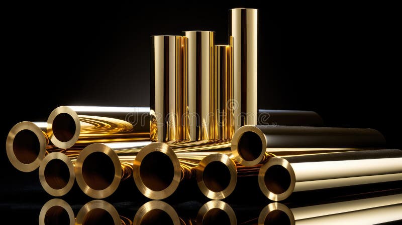 Stack gold tube stock illustration. Illustration of shape - 373292071