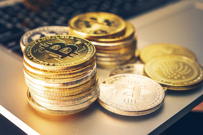 Crypto Currency Bitcoin on Table Stock Photo - Image of system, banking ...