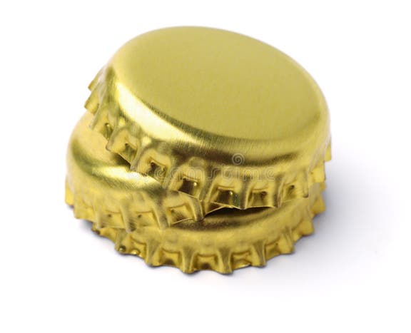 Stack of Golden Bottle Caps Stock Image - Image of gold, cutout: 126632237