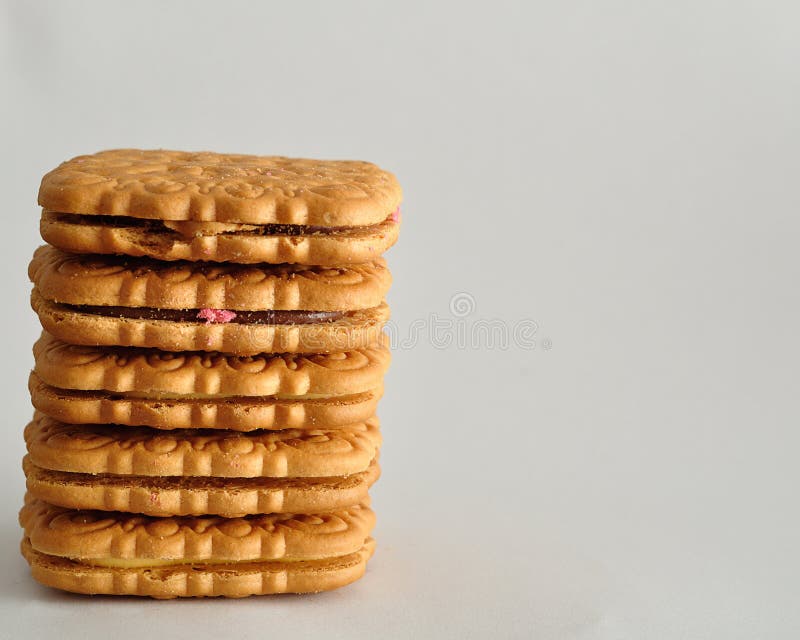 Stack of Golden Brown Biscuits Stock Photo - Image of cake, golden ...