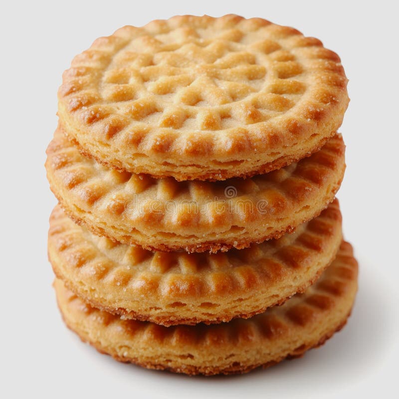 A Stack of Golden Brown Biscuits on a Light Background Perfect for ...