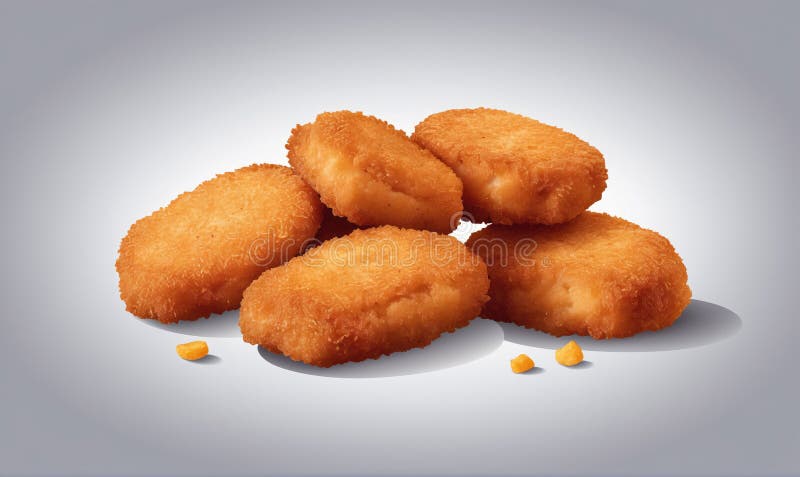 A Stack of Golden Brown Chicken Nuggets Sits on a White Surface Stock ...
