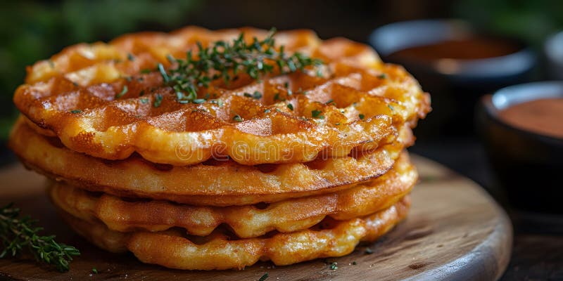 Crispy Golden Waffles stock illustration. Illustration of waffles ...