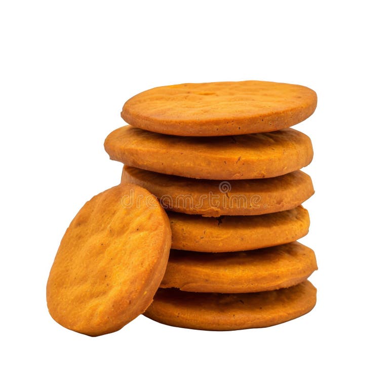 A Stack of Golden Brown Round Crackers Stock Image - Illustration of ...