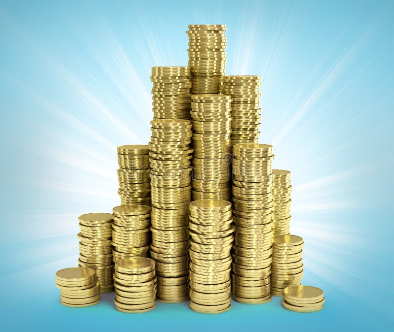 Stack of golden coins stock illustration. Illustration of growth - 38313642