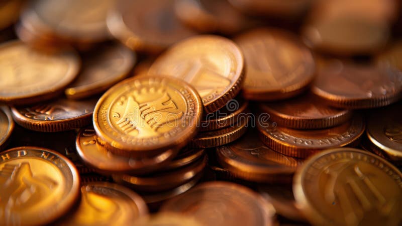 The Stack of Golden Coins. AI Generated Stock Image - Image of shiny ...
