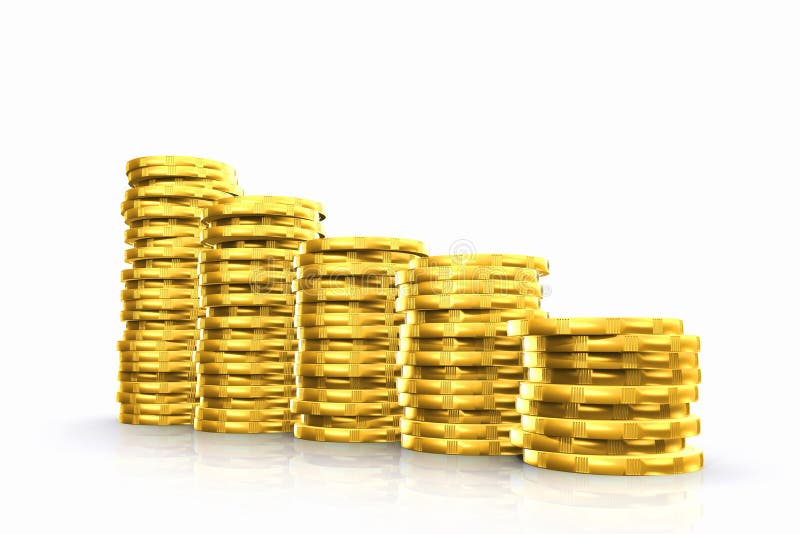 Stack of golden coins. stock illustration. Illustration of currency ...