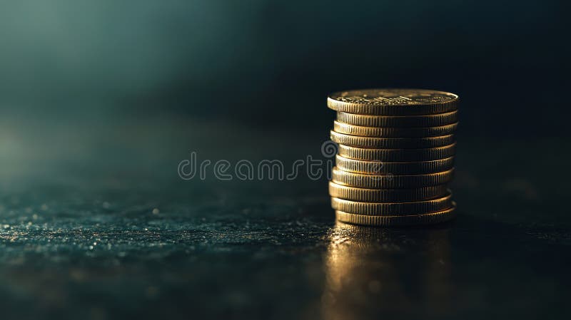 Stacked Golden Coins Creating Visual Representation Financial Growth ...