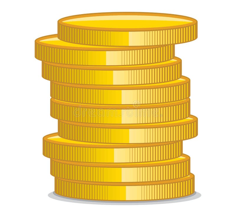 Stack of Golden Coins and Red Arrow Stock Illustration - Illustration ...