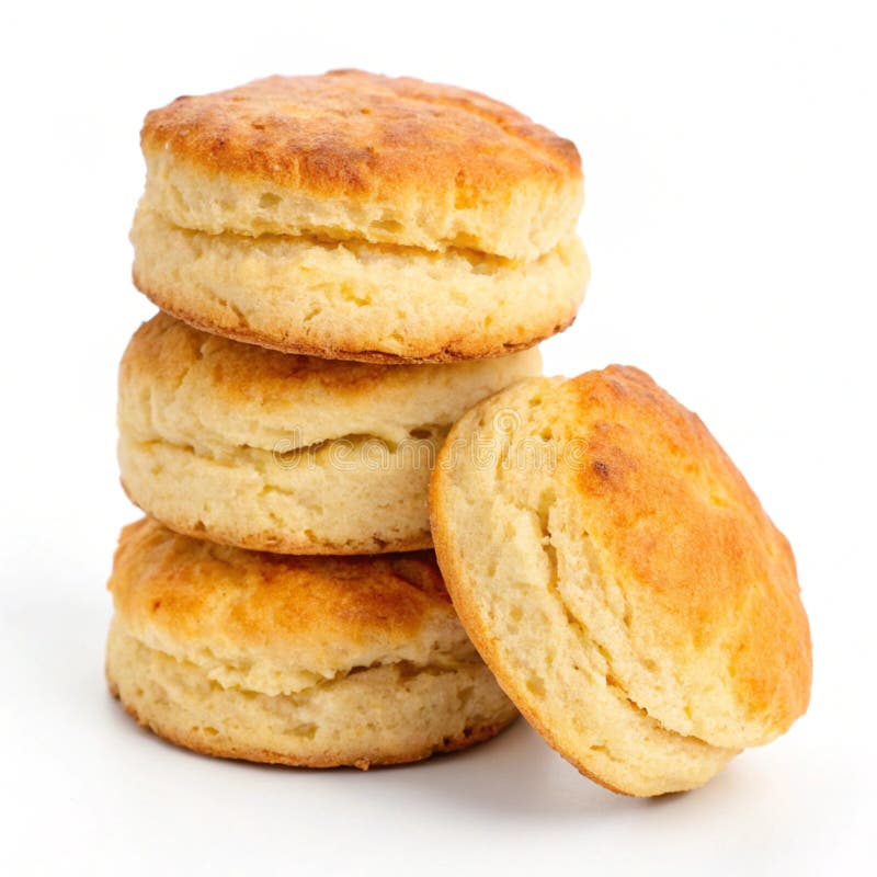 Stack of Golden Baked Biscuits Isolated Stock Illustration ...