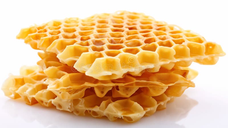 Stack of Golden Honeycomb Waffle Pieces Stock Illustration ...
