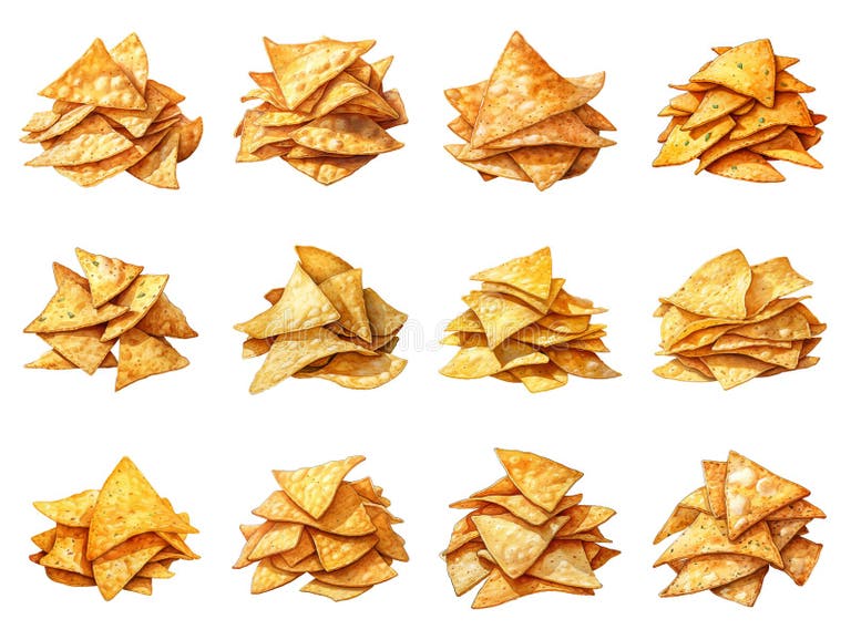 Stack of Golden Triangular Tortilla Chips, Ready for Your Flavorful ...