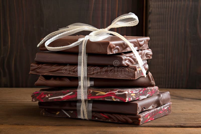 A Stack of Gourmet Chocolate Bars, Wrapped and Ready for Gift Giving ...
