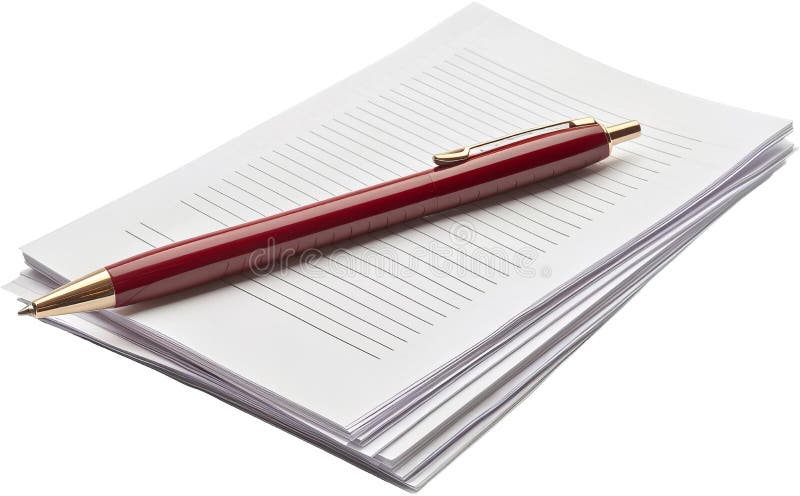 Graded Exam Papers with Red Pen Isolated on White Background Stock ...