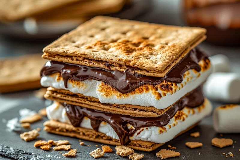 Stack of Graham Cracker Treats with Chocolate in between Each Layer ...